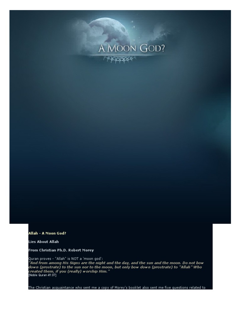 Moon God Different Terminologies | PDF | Allah | God In Islam