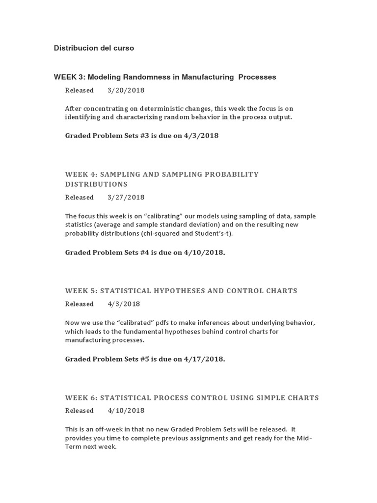 Modeling Randomness and Statistical Process Control in Manufacturing | PDF