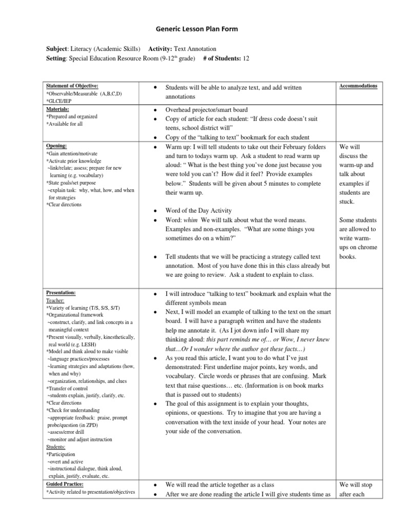 Annotation Lesson | Download Free PDF | Lesson Plan | Vocabulary