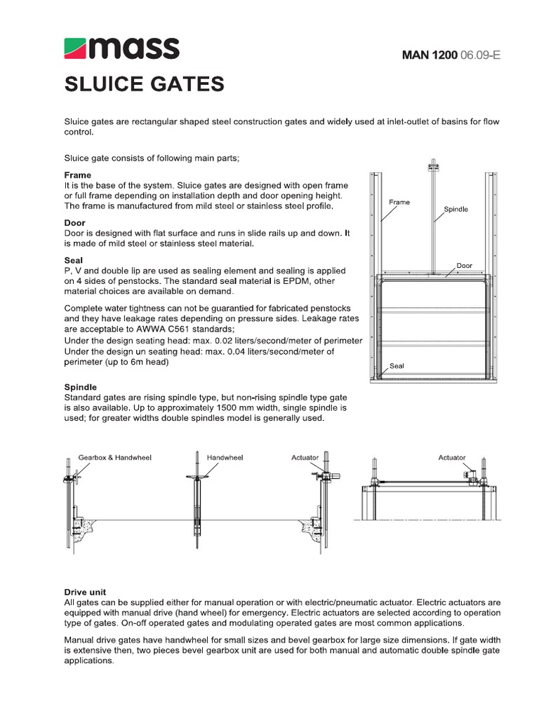 Manual Sluice Gate | PDF