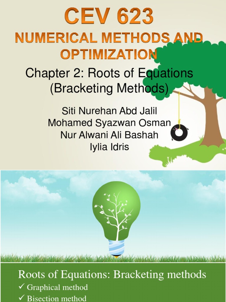 Chapter 2 - 1 - Roots of Equations - Bracketing Methods | PDF | Computational Science ...