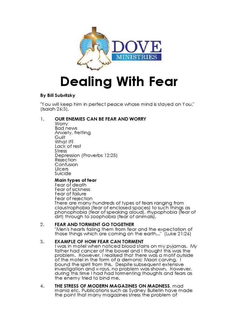 Overcoming Fear and Anxiety Strategies | PDF | Sin | Jesus