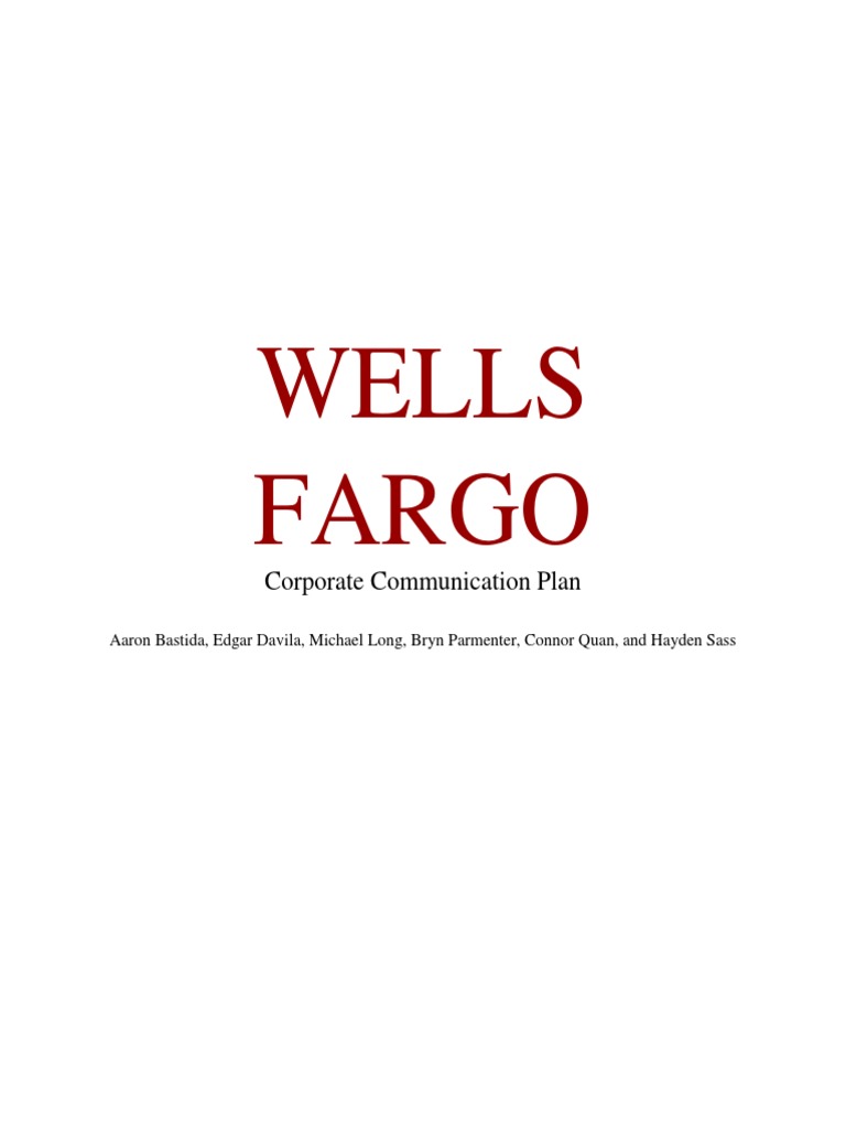 Wells Fargo Corporate Communication Plan | PDF | Wells Fargo ...
