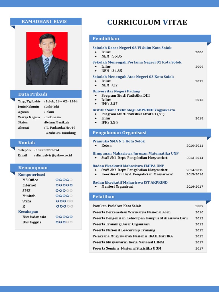 CV Ramadhani Elvis | PDF