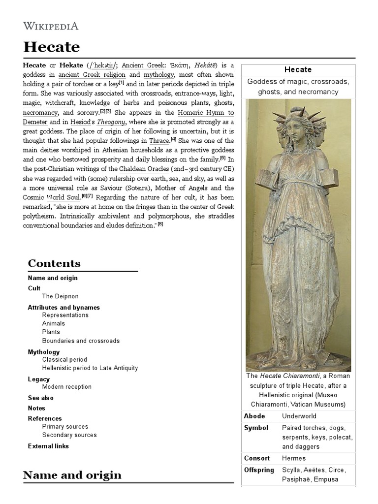 Hecate | PDF | Mythology | Religion And Belief