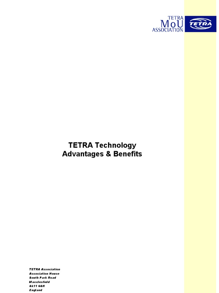 TETRA Technology - Advanteges - Benefits | PDF | Bit Rate | Radio