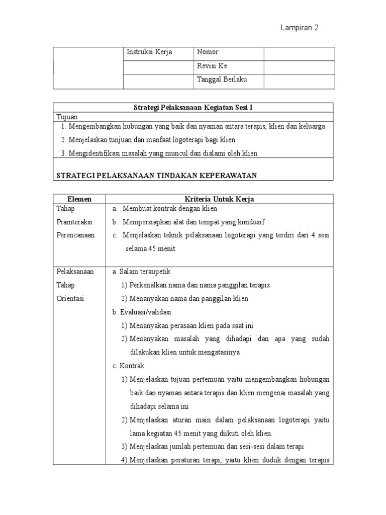 SOP Logoterapi | PDF