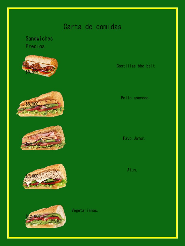Carta de Comidas | PDF