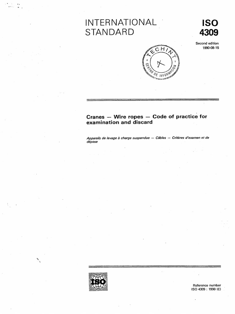 ISO4309 - 90 Inspeccion de Cables de Acero | PDF