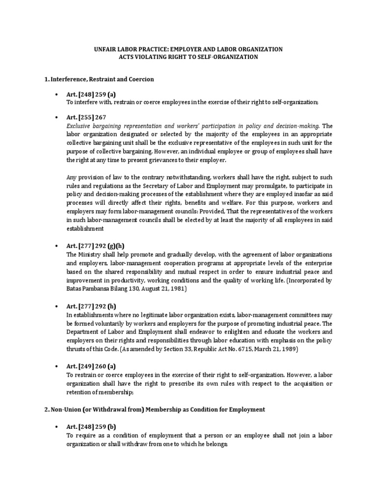 Unfair Labor Practice | PDF | Collective Bargaining | Employment