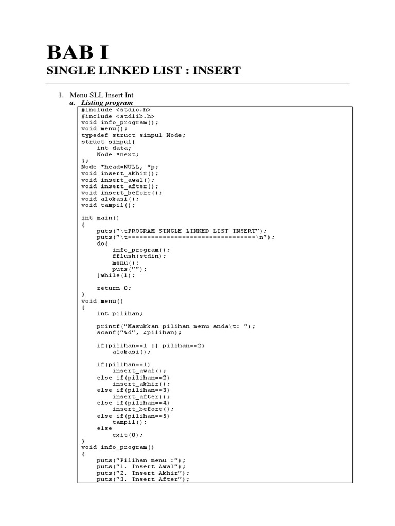 Algoritma Struktur Data Single Linked List Insert Download Free Pdf Models Of Computation Data