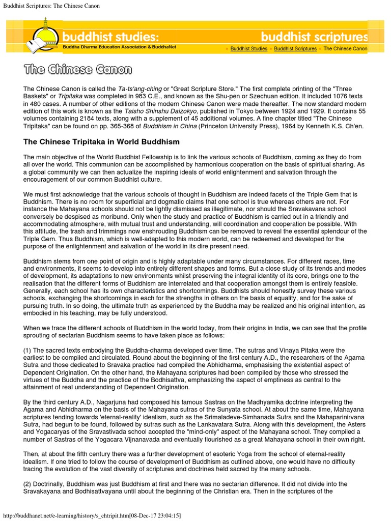 Buddhist Scriptures The Chinese Canon | PDF | Buddhist Texts | Vajrayana