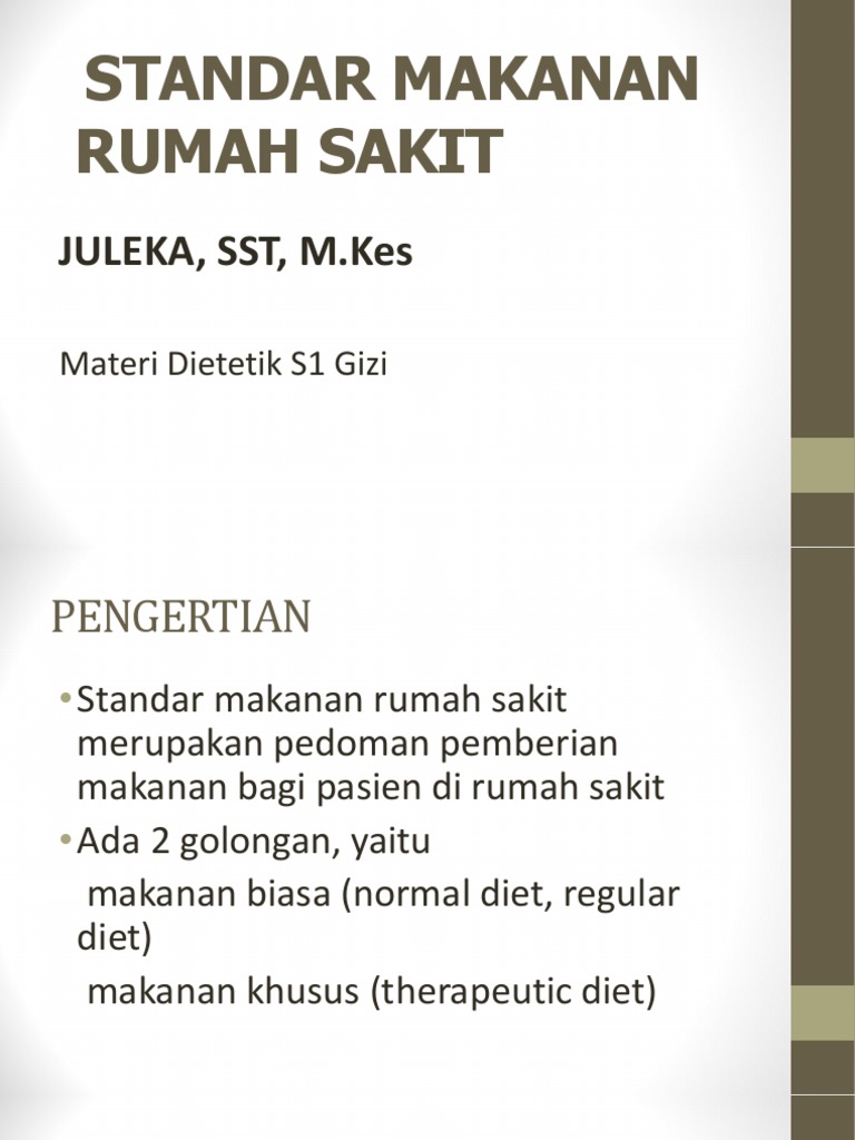 Standar Makanan Rumah Sakit | PDF