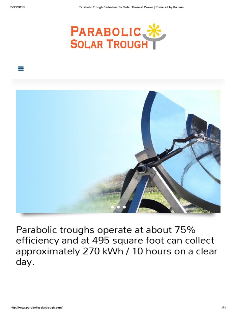 Parabolic Trough Collectors For Solar Thermal Power - Powered by The ...