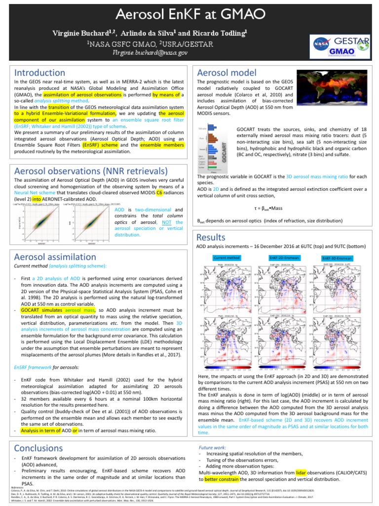 Aerosol EnKF Method at NASA GMAO | PDF | Aerosol | Covariance