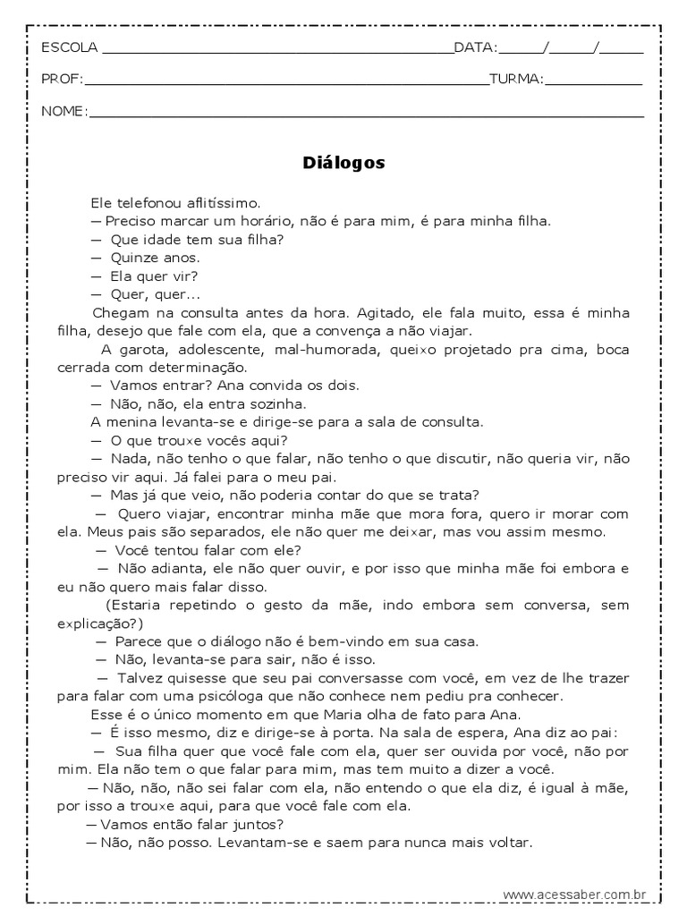 Atividade de Português Interpretação de Texto 7º Ano Modelo Editável ...