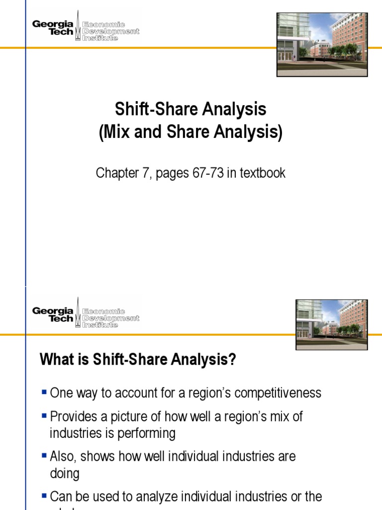 Shift-Share Analysis (Mix and Share Analysis) : Chapter 7, Pages 67-73 in Textbook | PDF ...