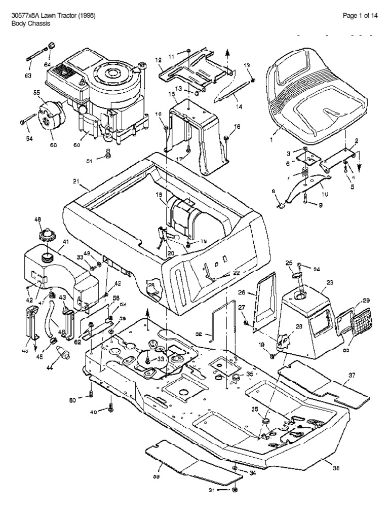 Murray Model 30577x8a Lawn Tractor (1998) Parts List | PDF | Steering ...