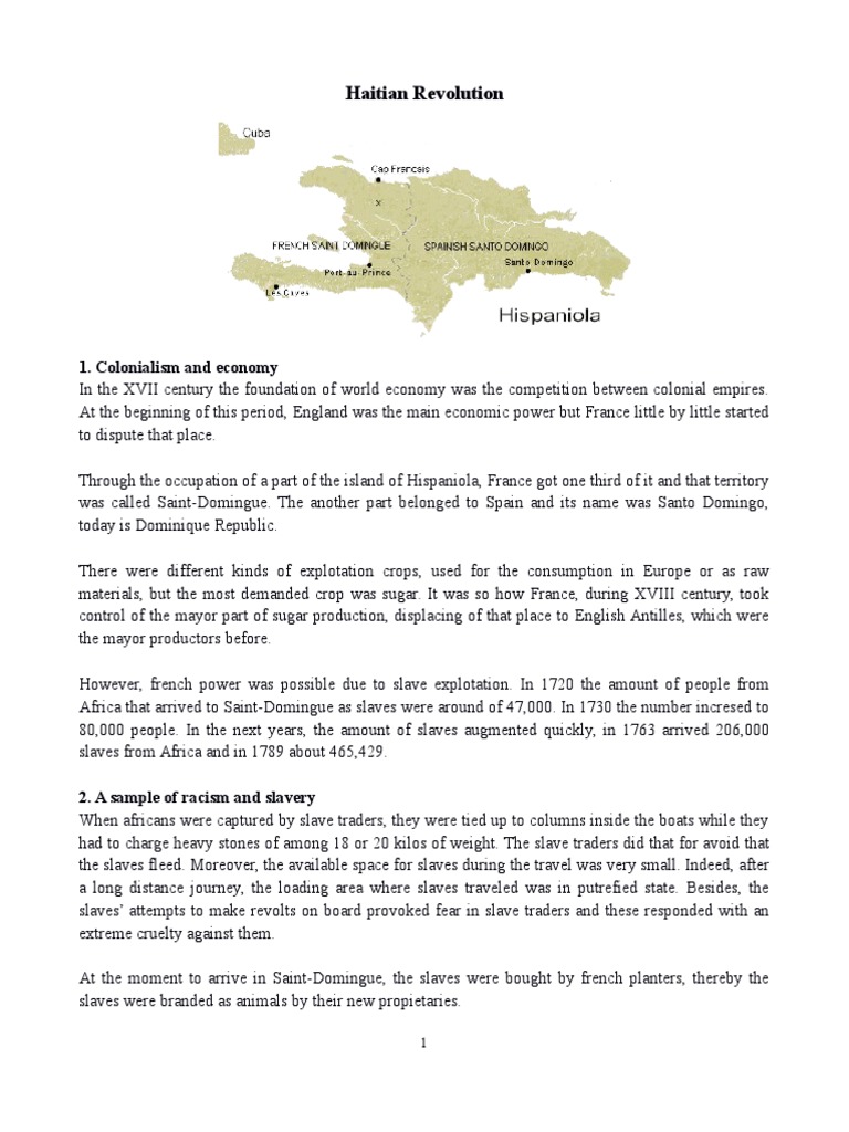 Haitian Revolution: 1. Colonialism and Economy | PDF | Slavery | North ...