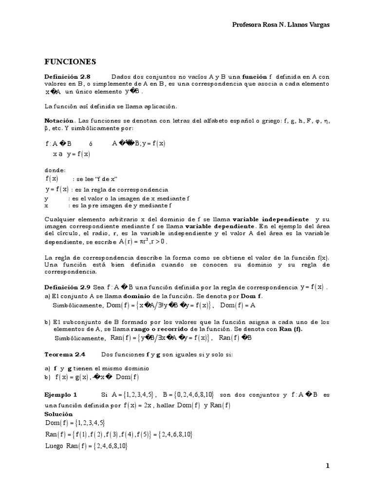 Funciones Primera Parte | PDF | Función (Matemáticas) | Funciones y mapeos