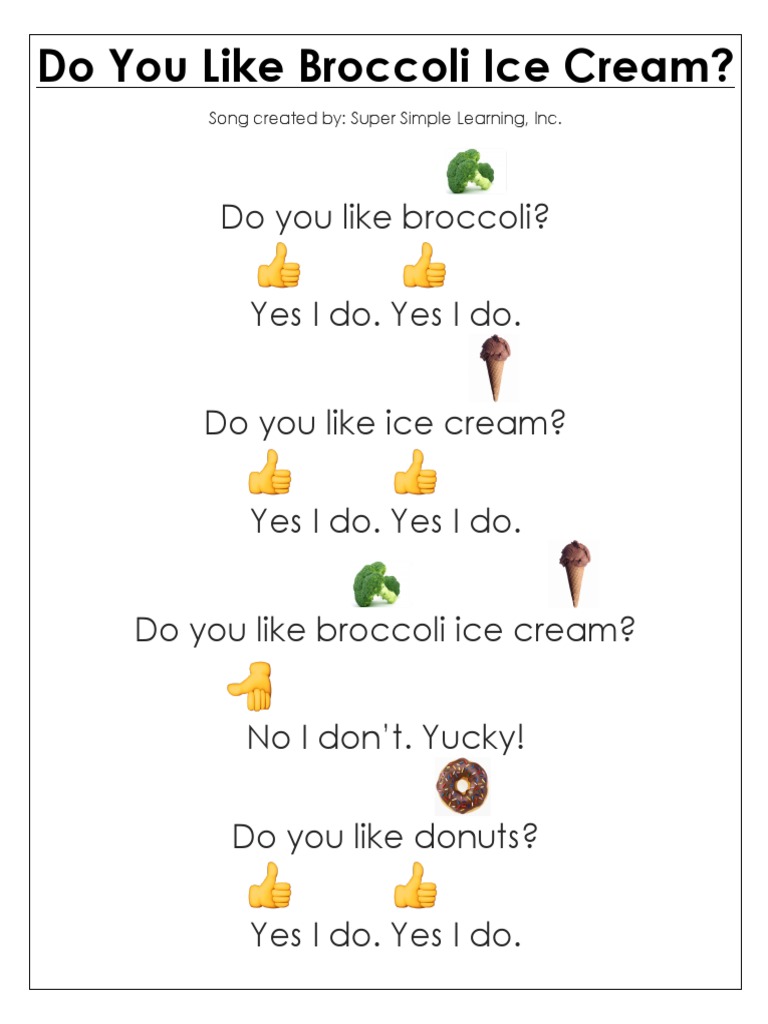 Do You Like Broccoli Ice Cream | PDF