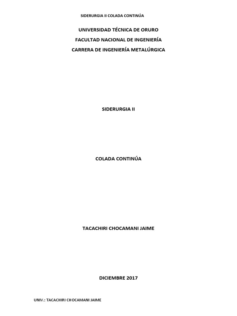 Procesos de Colada Continua en Siderurgia | PDF | Acero | Doblar