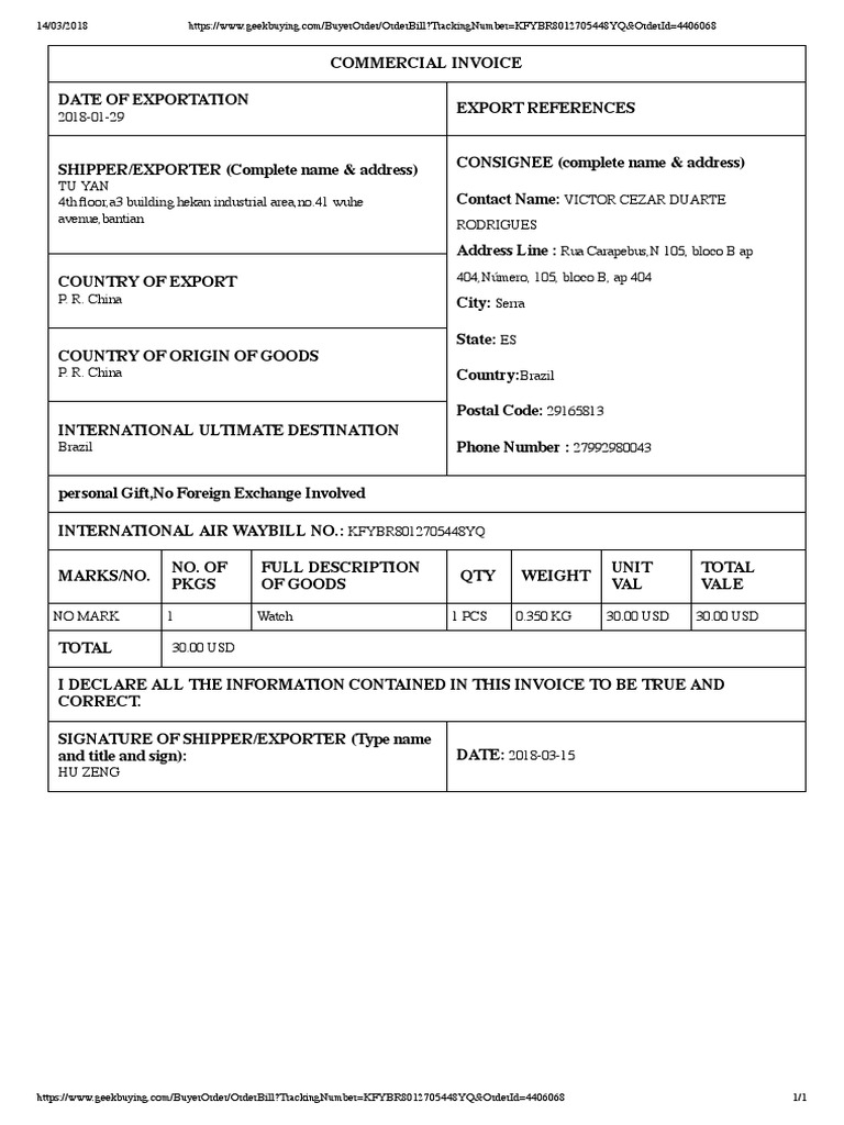 Order Bill | PDF | Business Documents | Accounting