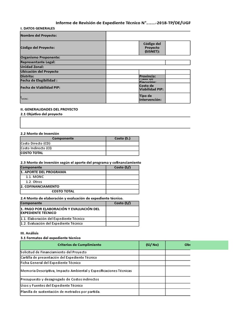 Revision de Expediente Tecnico | PDF | Presupuesto | Business
