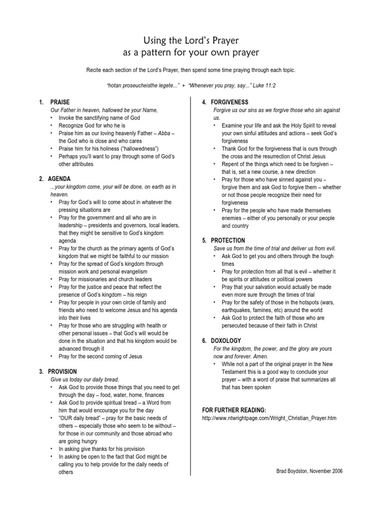 Using the Lord's Prayer as a Guide | PDF | Lord's Prayer | God In ...