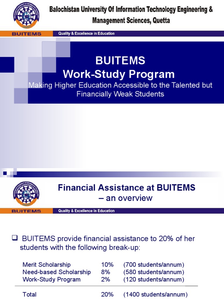 Buitems Work-Study Program: Making Higher Education Accessible To The ...
