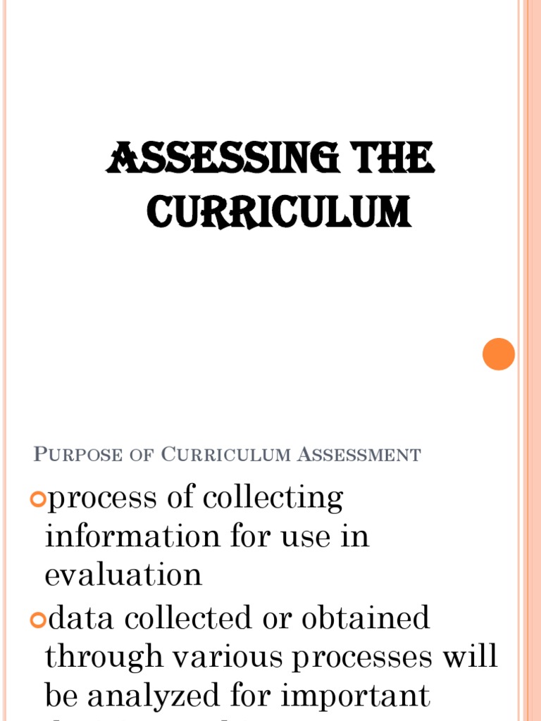 Curriculum Assessment Process Explained | PDF | Curriculum ...