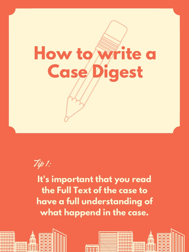 How To Write A Case Digest | PDF