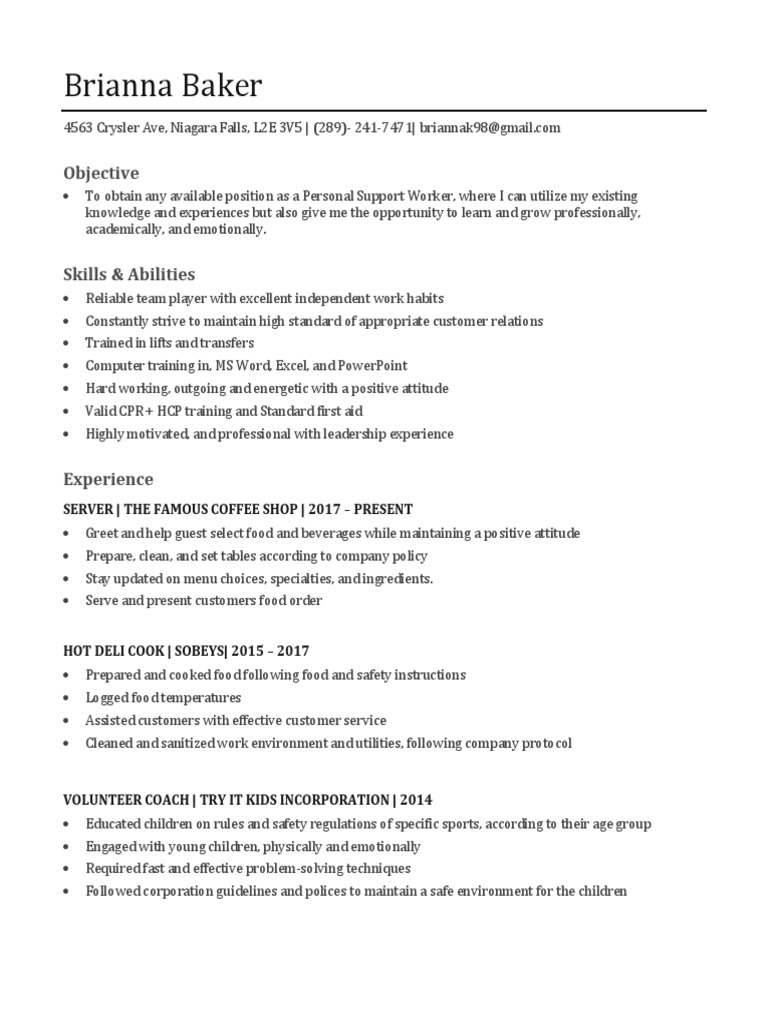 Brianna Resume School | PDF