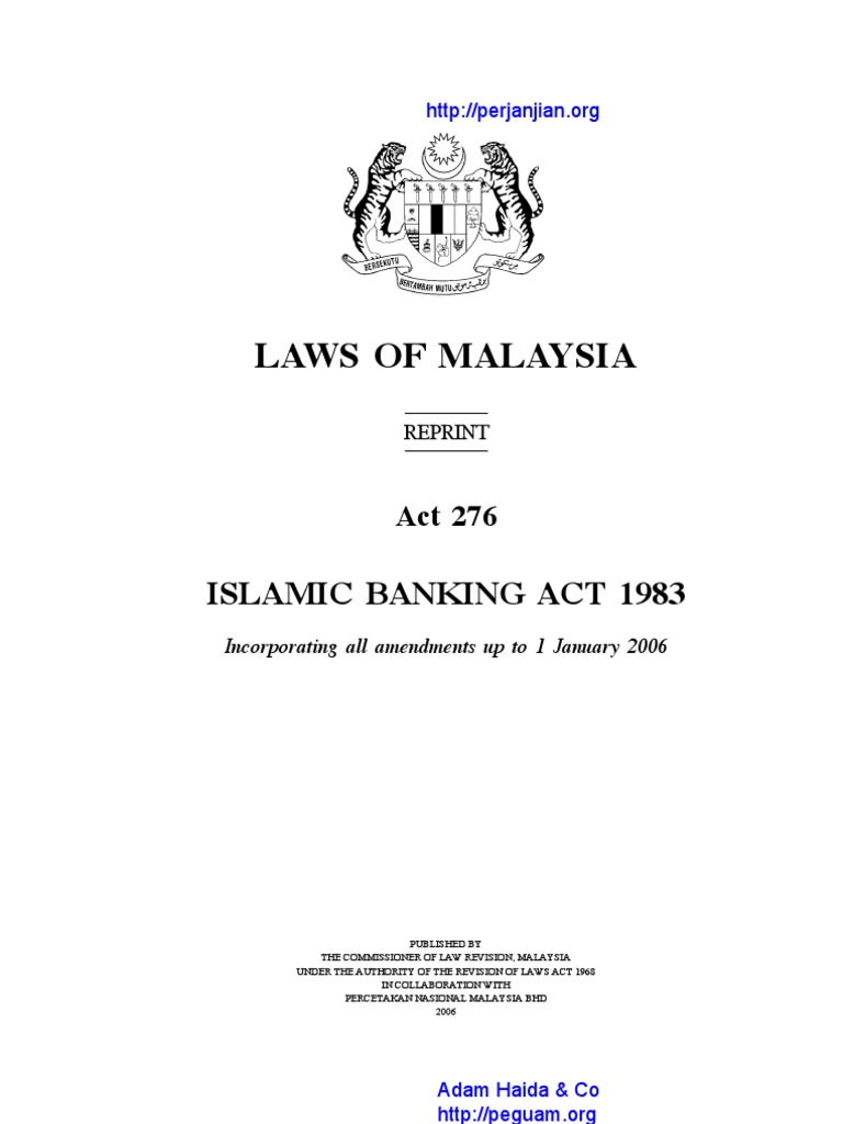 Act 276 Islamic Banking Act 1983 | PDF | Islamic Banking And Finance | Banks