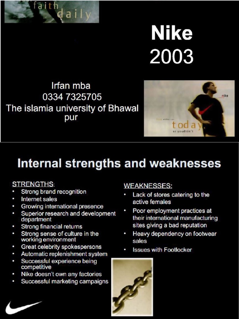 Nike IFE & EFE Matrix