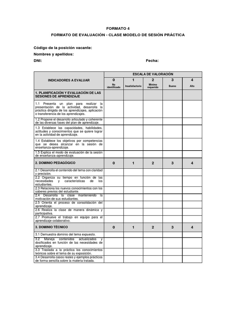 Formato Evaluación Clase Modelo | PDF | Evaluación | Aprendizaje