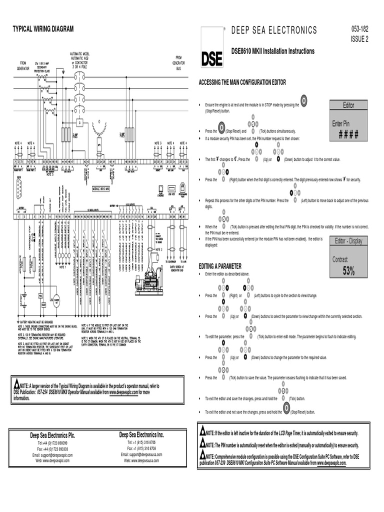 DSE8610 MKII Installation Instructions | Battery (Electricity) | Electromagnetism
