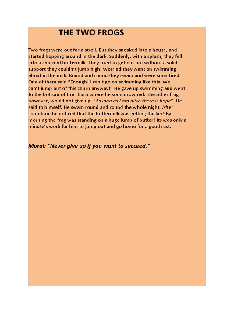 The Two Frogs | PDF | General Fiction