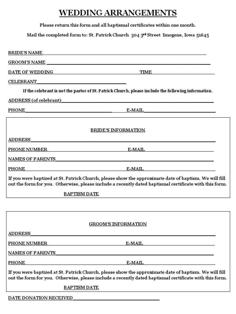 Church-Wedding Options | PDF | Rebecca | Wedding