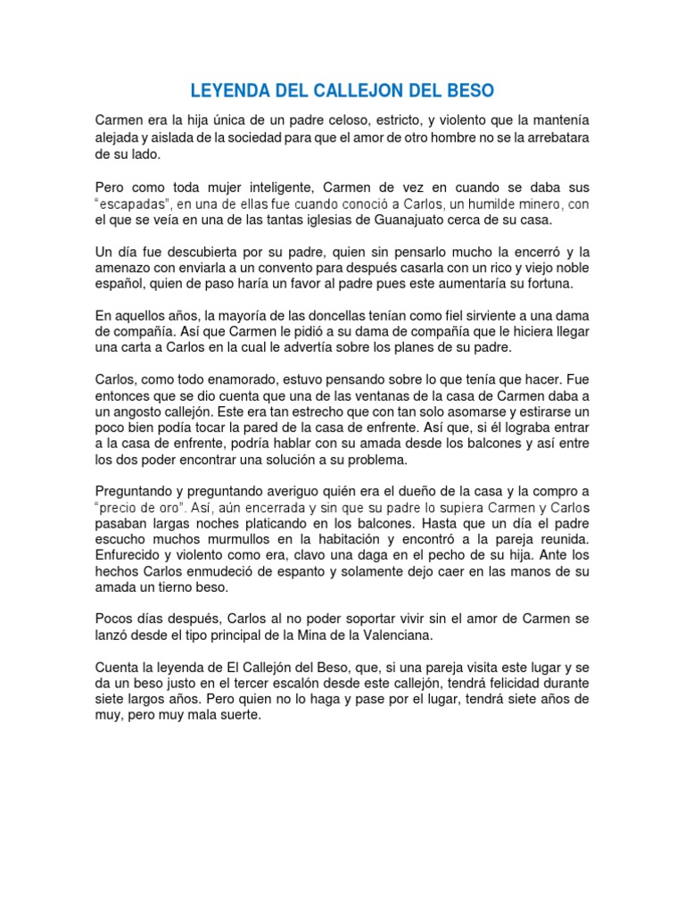 Leyenda Del Callejon Del Beso | PDF | Novela negra, policíaca y suspenso