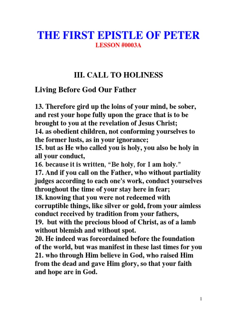 #0003a - The First Epistle of Peter | PDF | The Gospel | God In ...