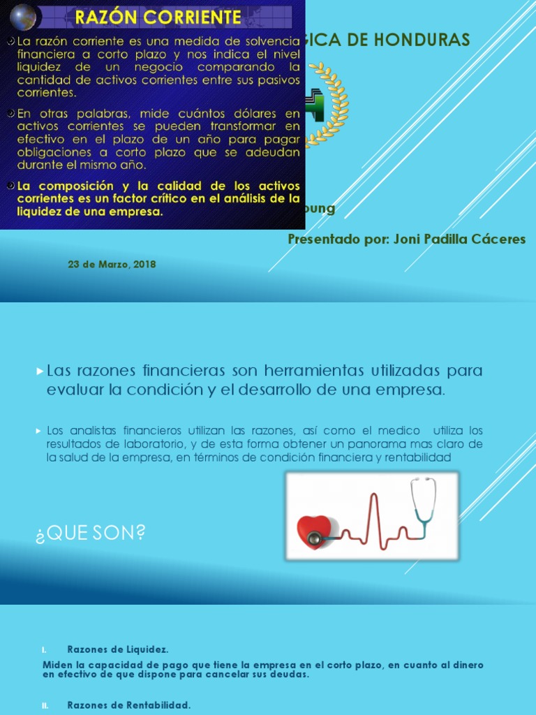 Presentación Razones Financieras | PDF | Ratio financiero | Economias