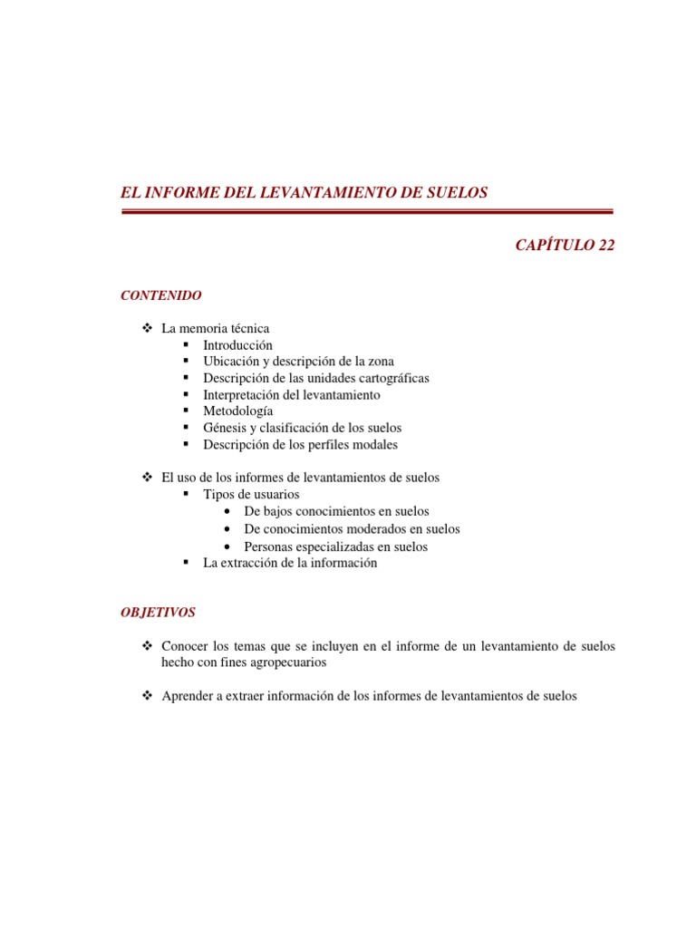Informe Levantamiento | PDF | Suelo | Riego