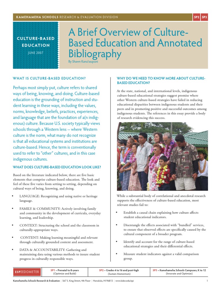 A Brief Overview of Culture-Based Education v3 | PDF | Educational ...
