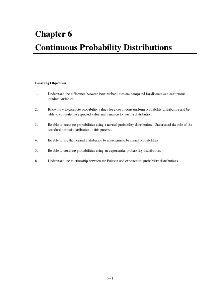 Continuous Probability Distributions | PDF | Variance | Probability Theory