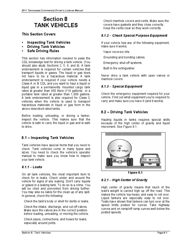 Section 8 Tank Vehicles | PDF | Vehicles | Transportation Engineering