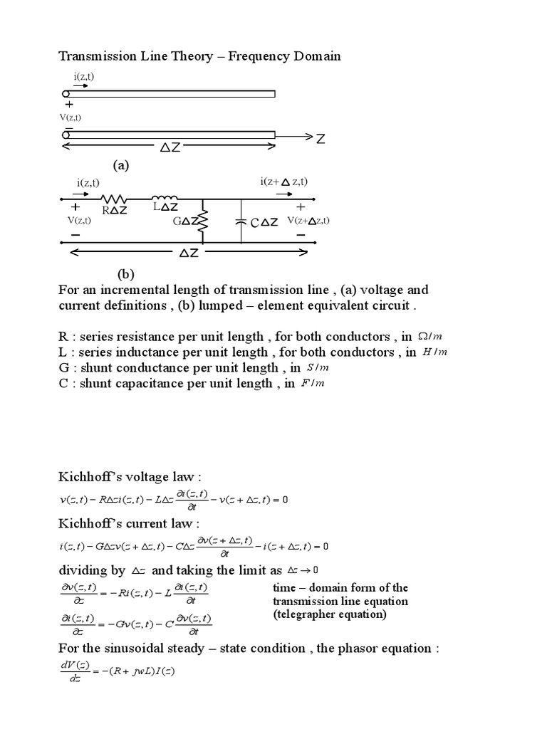 Transmission Line Theory | Transmission Line | Physical Quantities