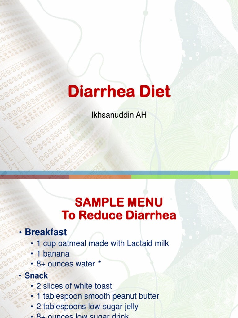 Diarrhea Diet: Sample Menus for Relief | PDF