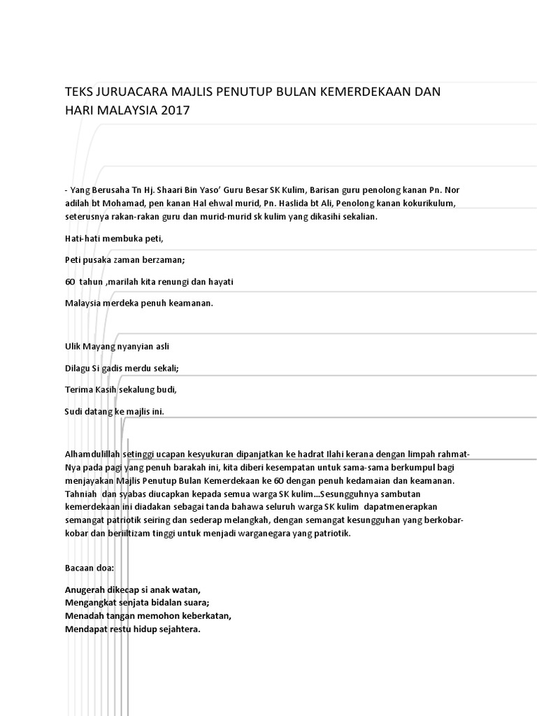 Teks MC Merdeka | PDF