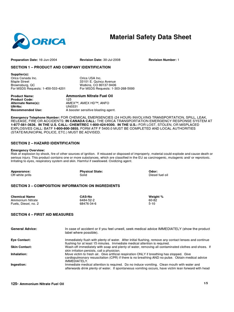 125 Anfo - Amex | PDF | Explosive Material | Dangerous Goods